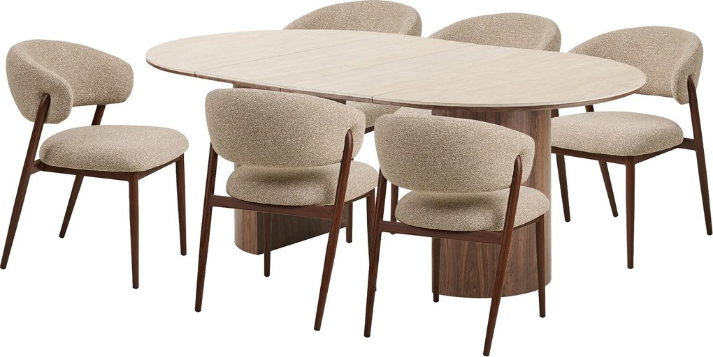 House Nordic Jídelní set DELPHI & CAVI 120–200 cm 7778022-S