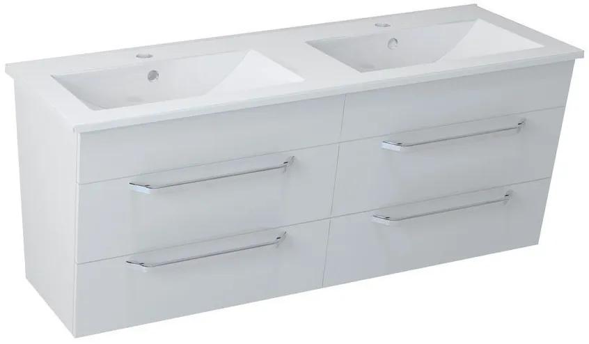 Sapho KALI umyvadlová skříňka s umyvadlem 150x50x45 cm, bílá - 2X560761601-150