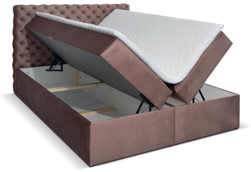 Kontinentální postel 180 cm Orimis (šedá) (s matrací). 1033236