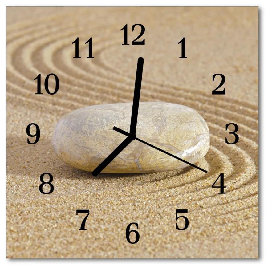 Nástenné skleněné hodiny Kamenný písek 30x30 cm