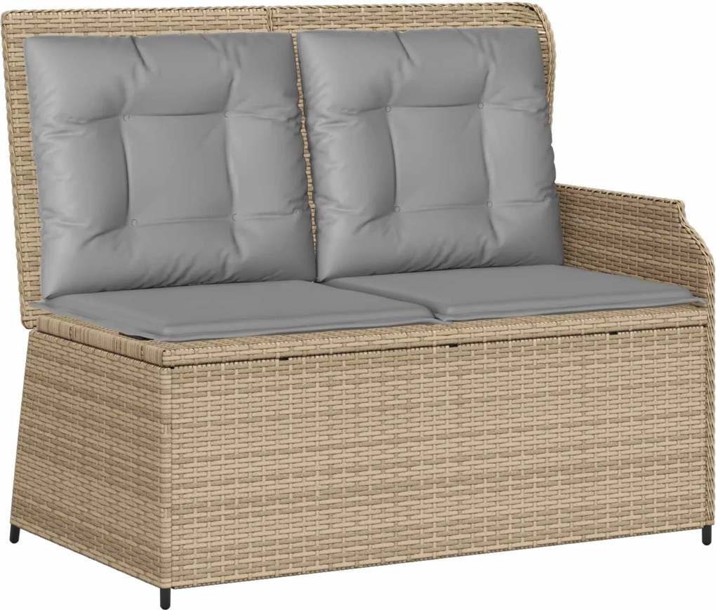 Zahradní lavice Beige a šedá polyratan 3394443