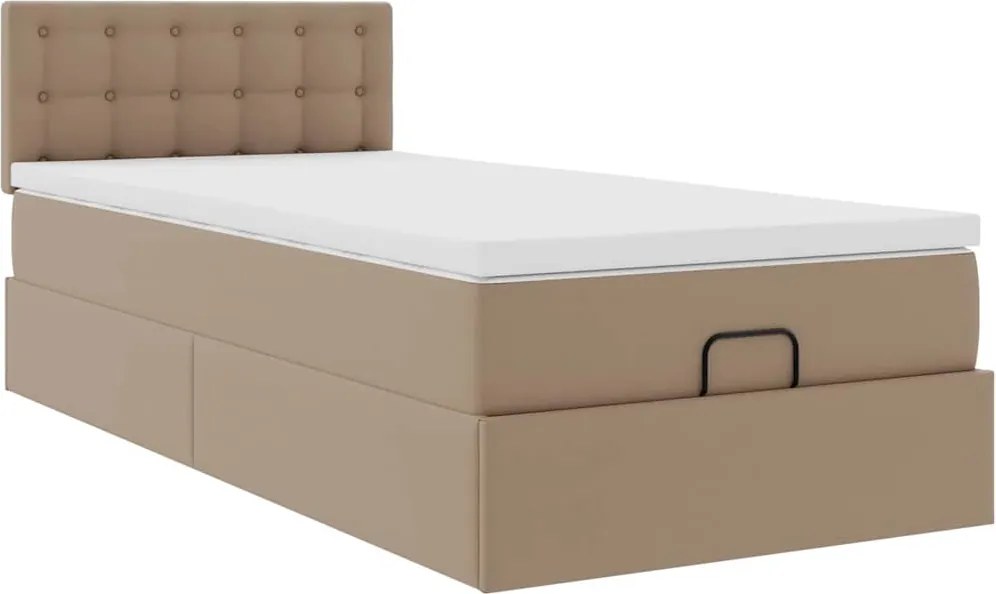 Osmanský postel s matrací cappuccino 100x200cm umělá kůže 3311292