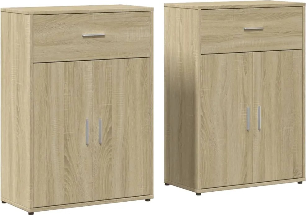 Příborníky 2 ks dub sonoma 60 x 30 x 84 cm kompozitní dřevo 3276597