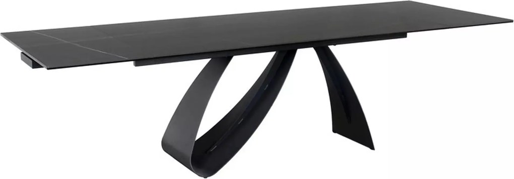 Jídelní rozkládací stůl Diuna 160/240 cm keramika černý mramor/černý
