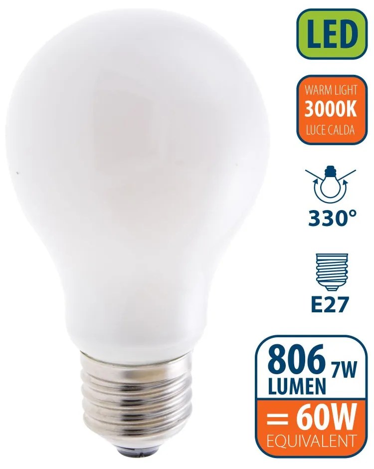VELAMP OPAL FILAMENT žárovka 7W, E27, 3000K