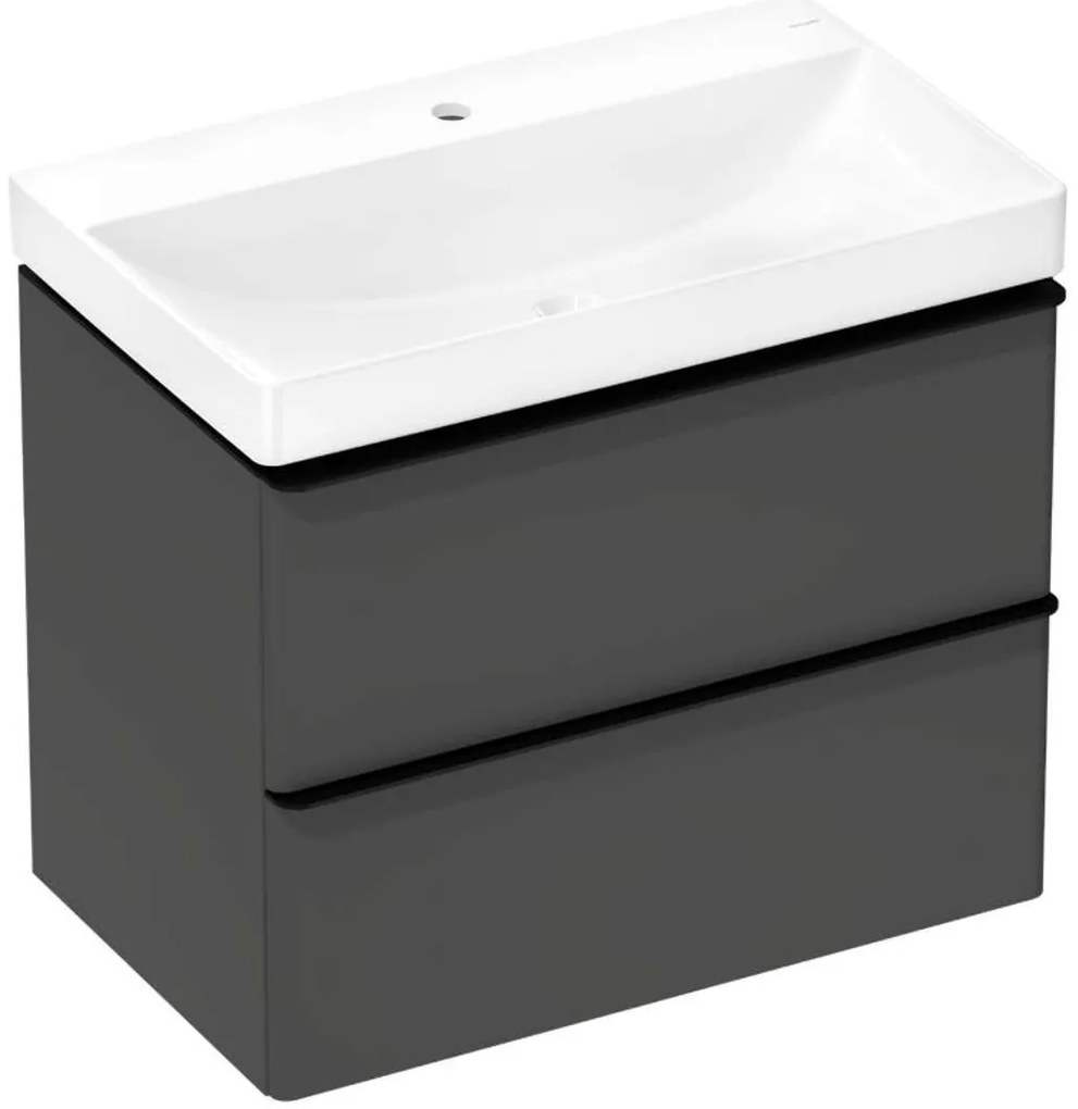 Hansgrohe Xelu Q - Skříňka s umyvadlem, 63x78x50 cm, 2 zásuvky, matná šedá/matná černá 54375670