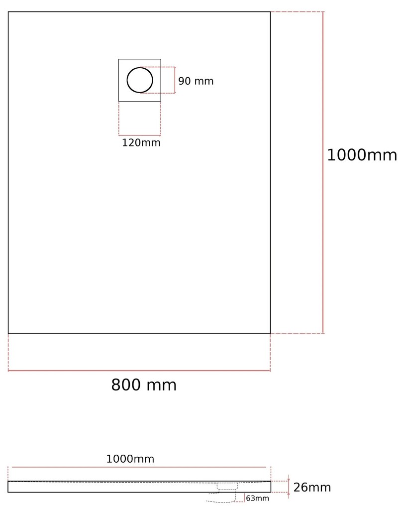 Gamma Erga Oldaf, SMC obdélníková sprchová vanička 100 x 80 cm, šedá matná, ERG-GMA-OL-80100G