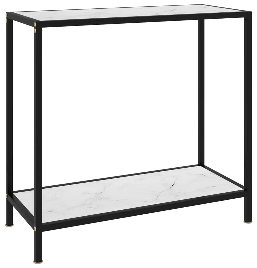 322833 vidaXL Konzolový stolek bílý 80 x 35 x 75 cm tvrzené sklo