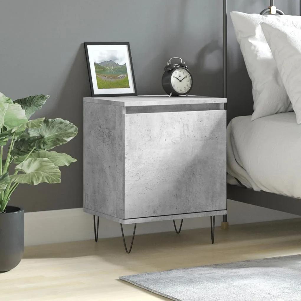 Noční stolek betonově šedý 40 x 30 x 50 cm kompozitní dřevo - Default Title