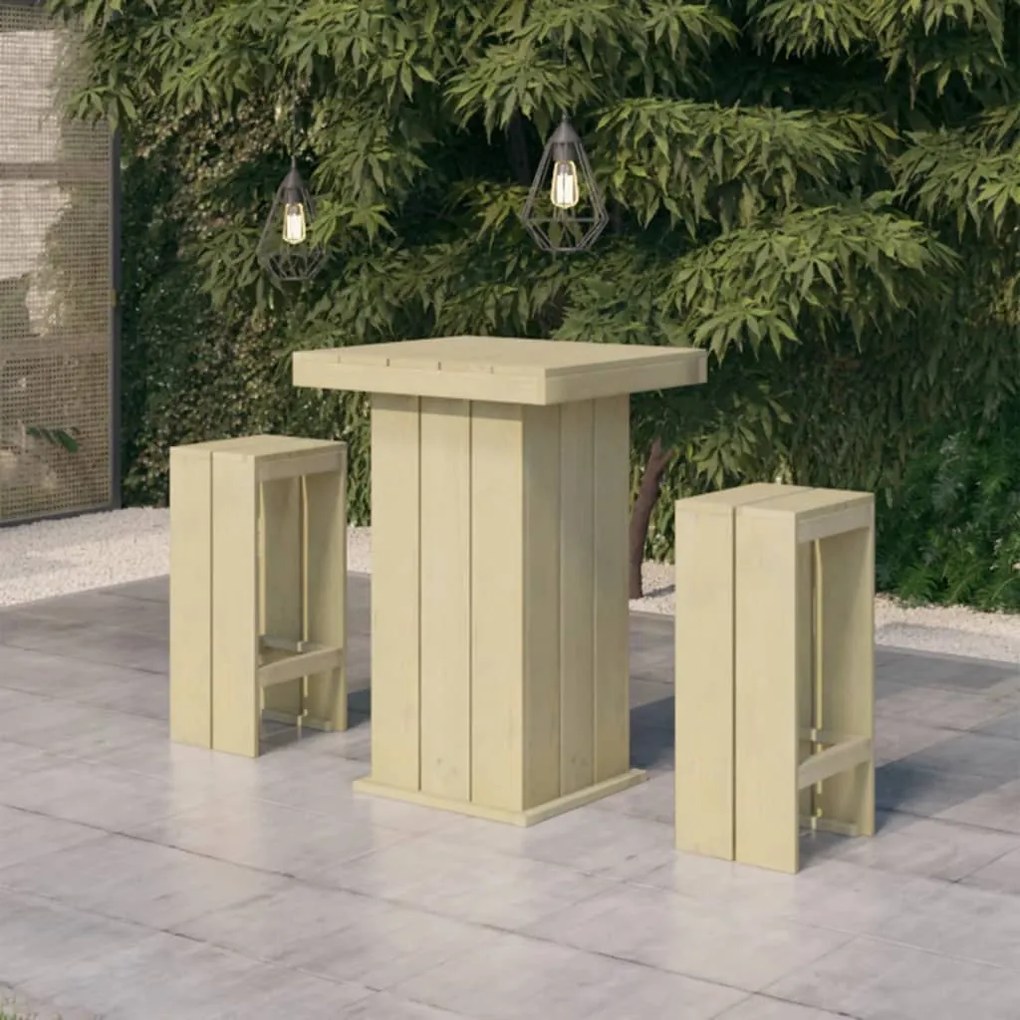3dílný zahradní barový set impregnovaná borovice 3096633