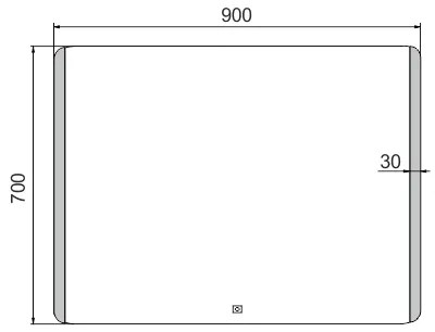 LED zrcadlo 17019V, 900x700
