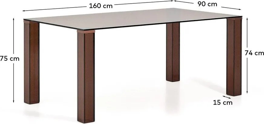 Skleněný jídelní stůl 90x160 cm Adularia – Kave Home