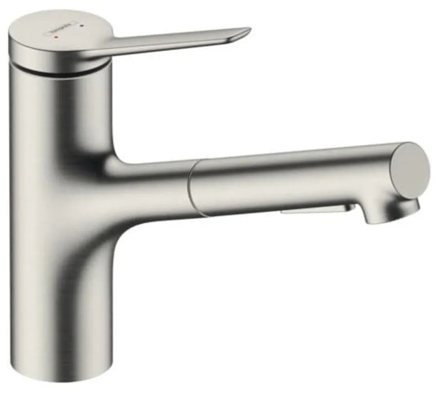 Dřezová baterie Hansgrohe Zesis s vytahovací sprškou, 2 proudy nerez 74800800