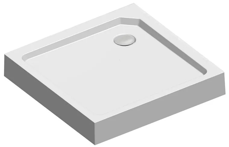 Mereo Sprchová vanička čtverec, 80x80x15 cm, SMC, bílá, včetně nožiček a sifonu pr. 90 mm (CV41H)