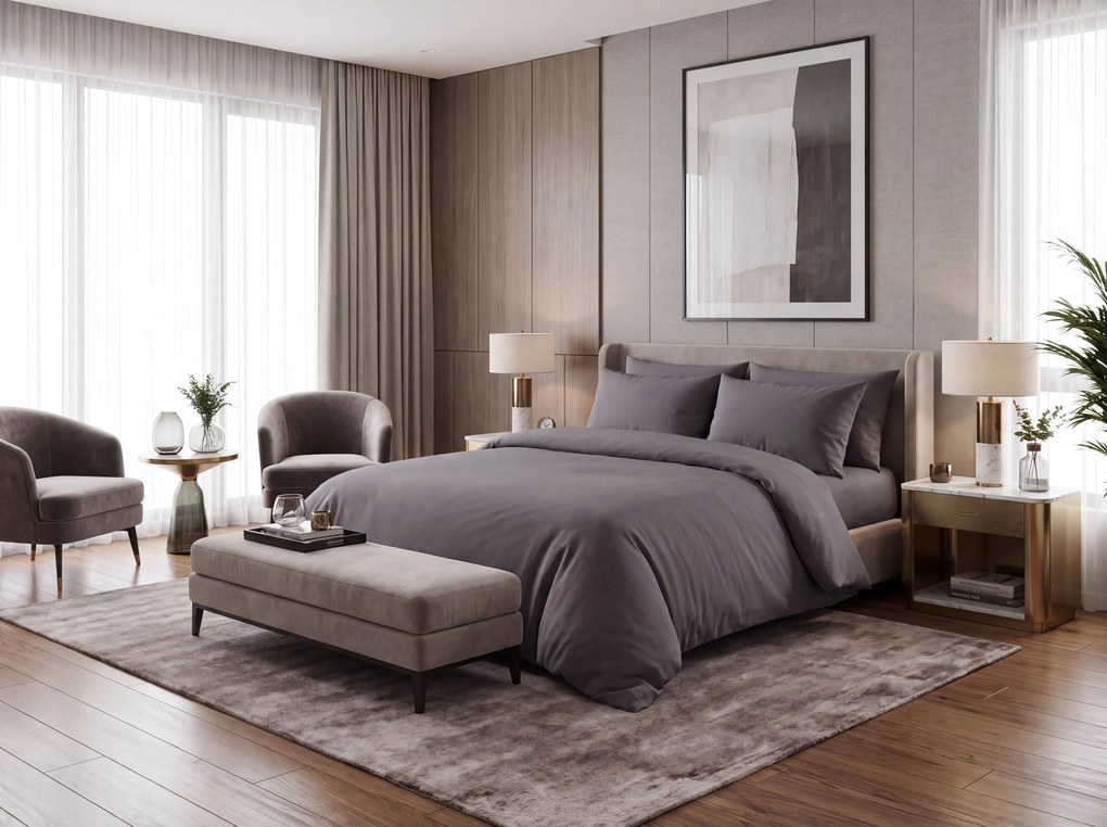 Bavlněné povlečení DENYX BLEND šedé zip Rozměr povlečení: 70 x 90 cm | 140 x 200 cm
