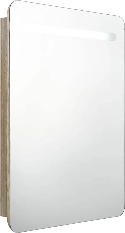LED koupelnová skříňka se zrcadlem dub 60 x 11 x 80 cm 326507