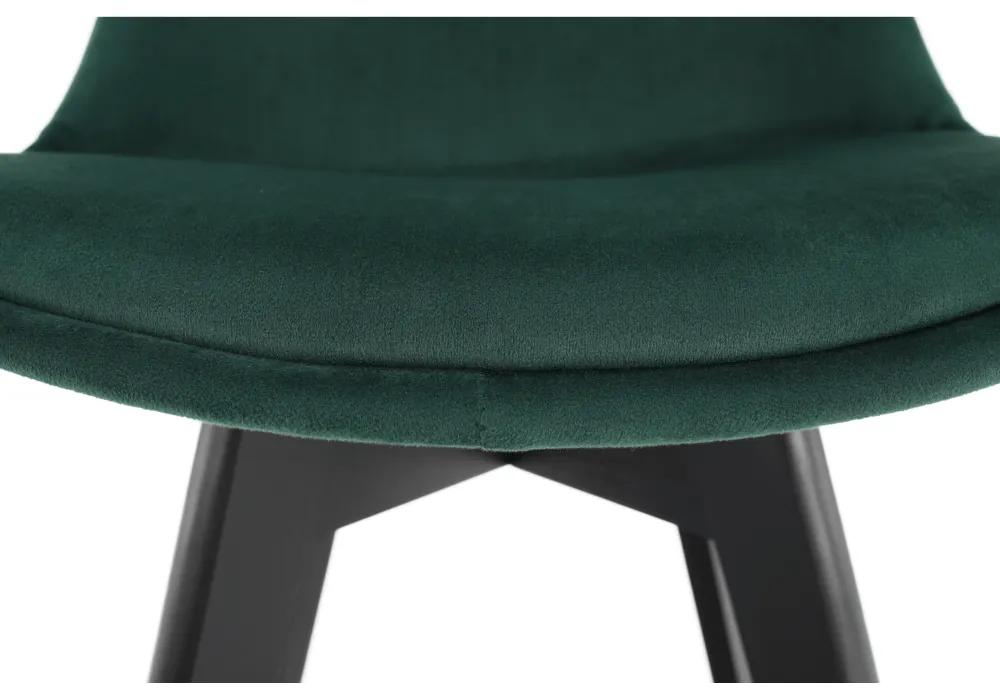 Jídelní židle LORITA sametová látka Velvet emerald, buk, barva černá
