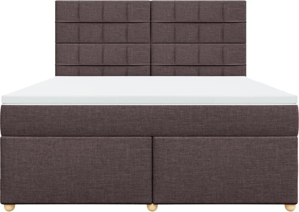 Box spring postel s matrací tmavě hnědá 180x200 cm textil 3293662