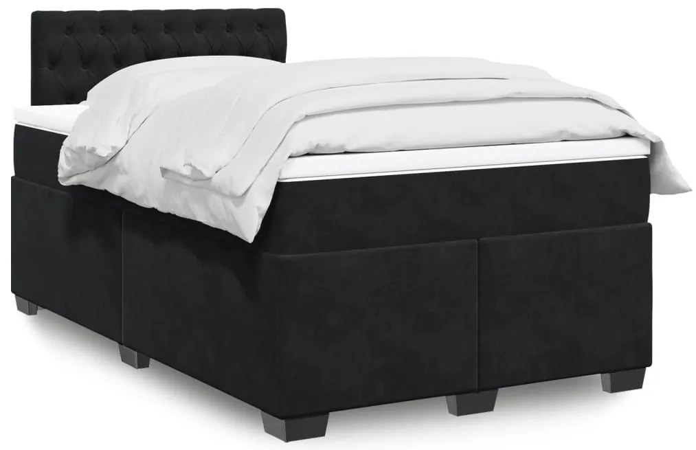 Box spring postel s matrací černá 120 x 200 cm samet 3288590