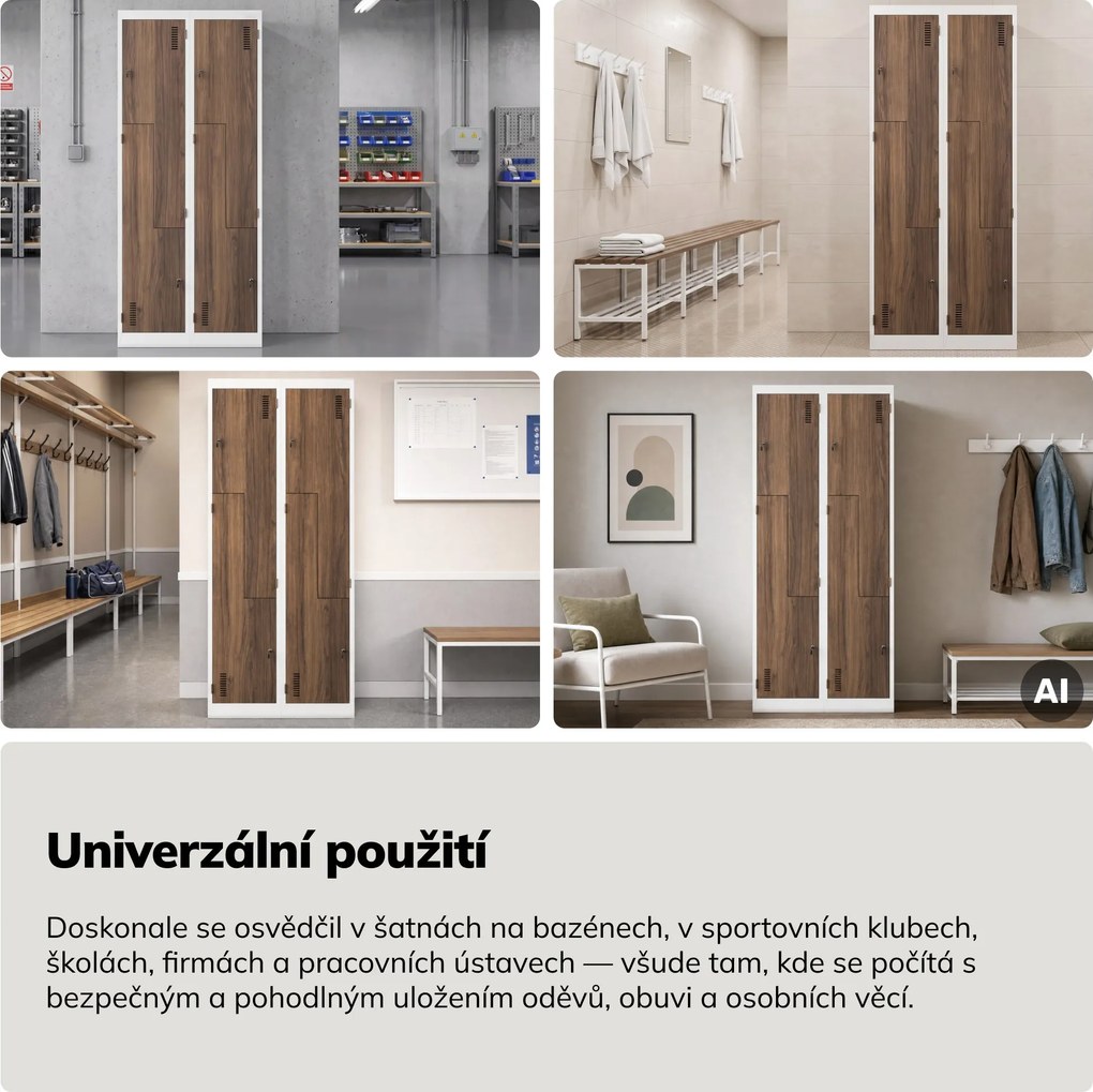 Šatní skříň typu L bílá, ořech, 800x1850x450 mm: JULIA Eco Design