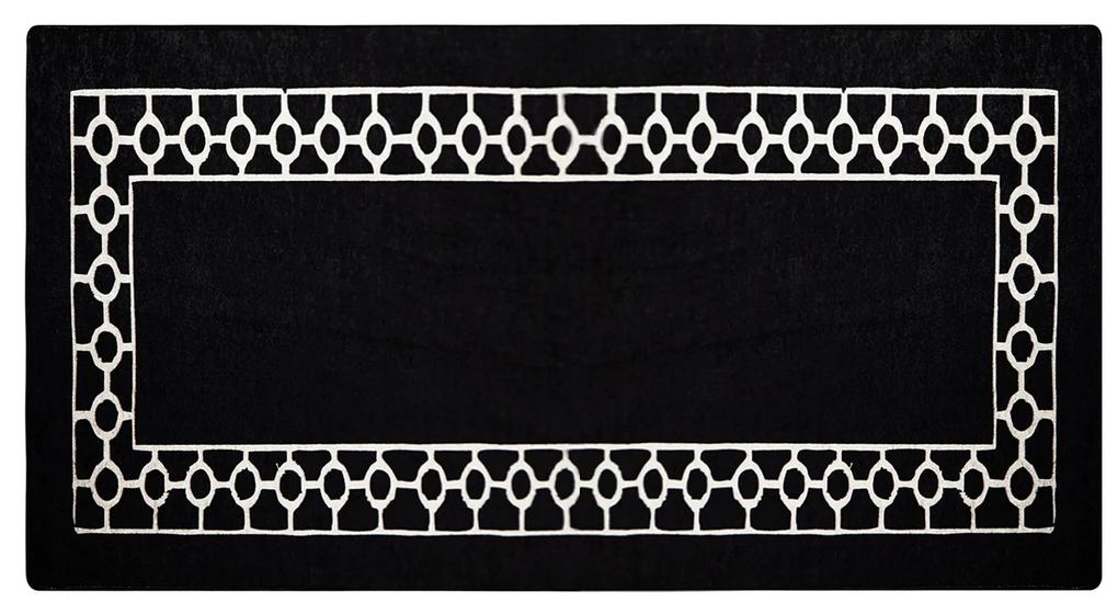Conceptum Hypnose Kusový koberec Bague - Black, Černá, Bílá Rozměr koberce: 120 x 180 cm