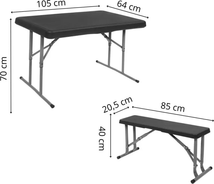 Pivní set pro 6 osob 105x65 cm SPRINGOS GF0097 černý