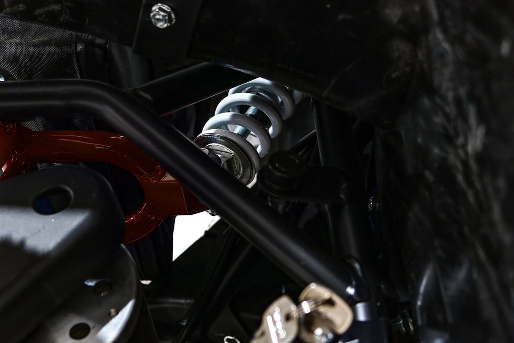 Ramiz Čtyřkolka na baterie E-STAR červená 35 km/h + motor 1000W + nafukovací kola + nastavení sedadla