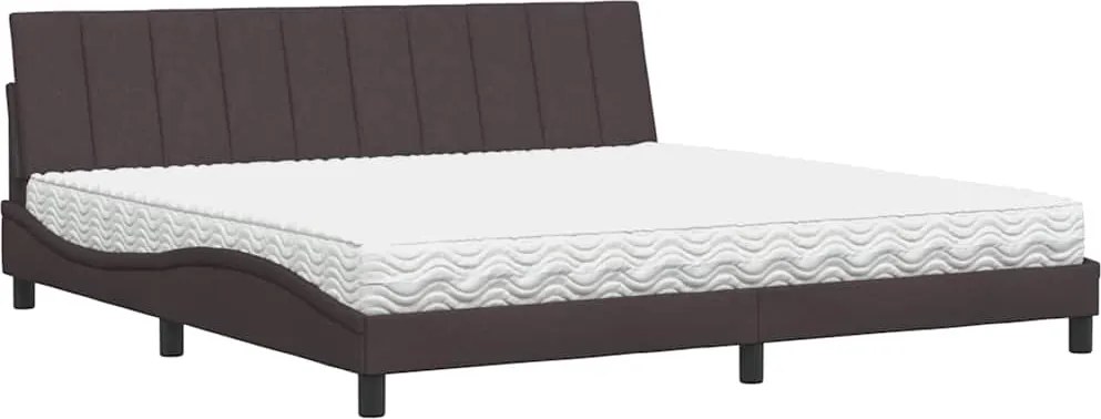 Postel s matrací Hanko tmavě hnědá 200 x 200 cm textil 3310555