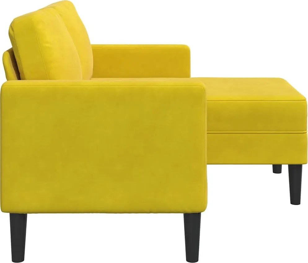 vidaXL Dvoumístná pohovka s lehátkem ve tvaru L 125 cm samet [4107072] Barva: Tmavě šedá