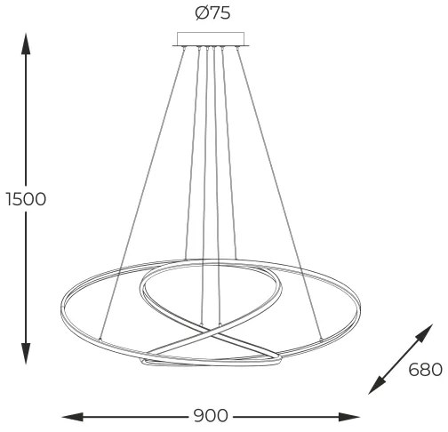 Zuma Line MD7360-1A-3GT - LED Lustr na lanku CHOLET LED/56W/230V zlatá
