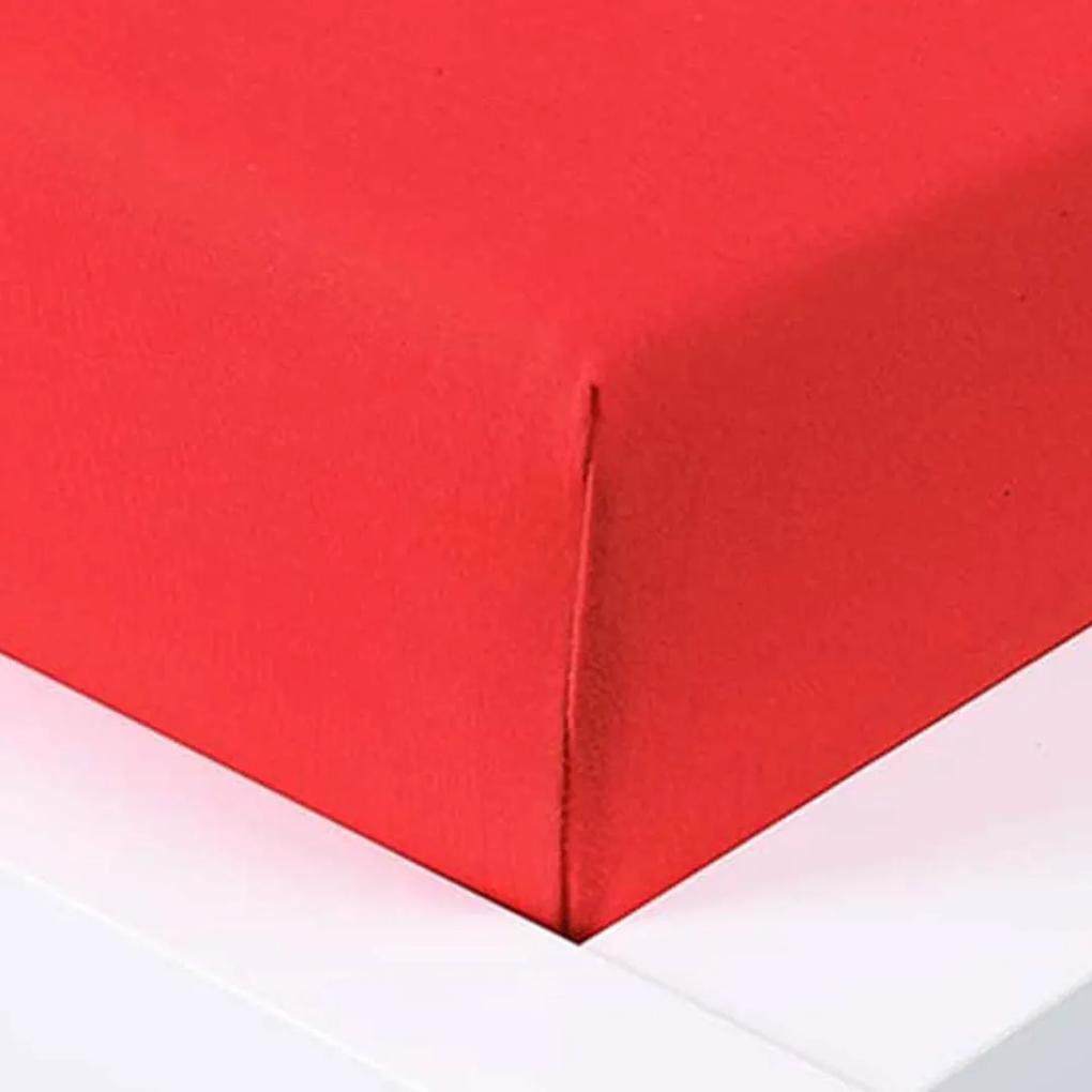 XPOSE ® Jersey prostěradlo Exclusive jednolůžko - červená 90x200