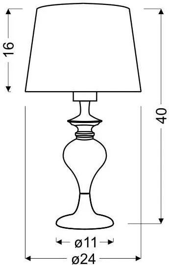 Candellux Stříbrná stolní lampa Gillenia pro žárovku 1x E27