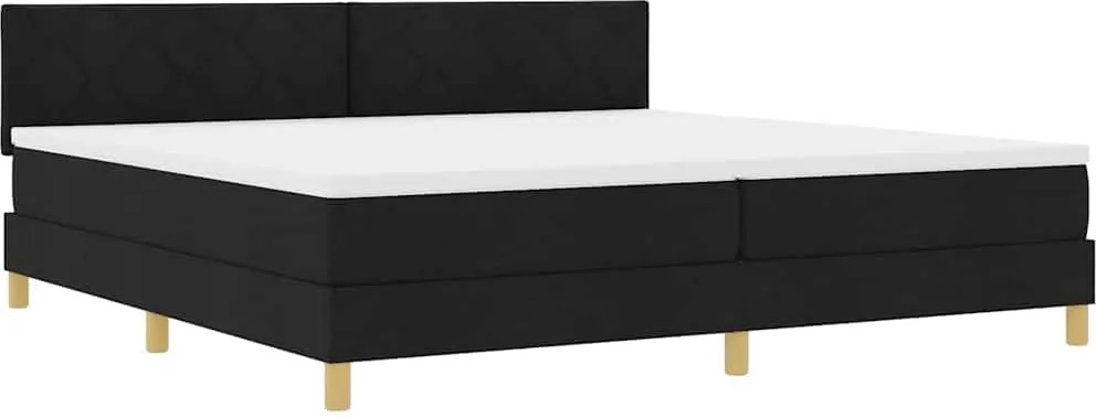 Postel s boxspringem s polštářem Černá 200 x 200 cm textil 3339023