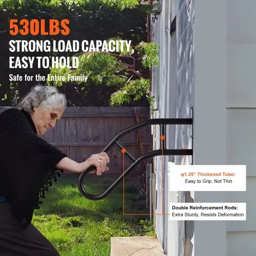 Zábradlí pro venkovní schůdky 73,7 cm Bezpečnostní zábradlí pro montáž na stěnu