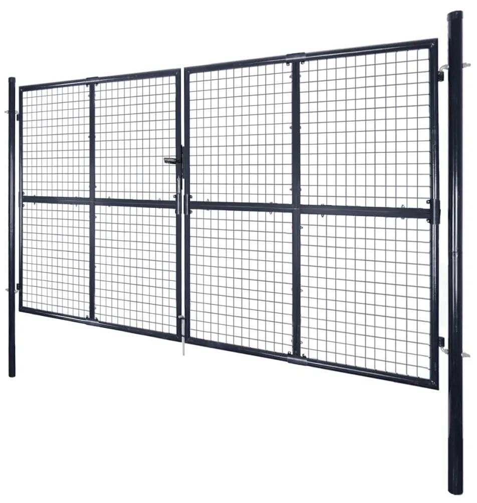 vidaXL Zahradní plotová brána pozinkovaná ocel 289 x 200 cm šedá