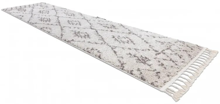 Dywany Łuszczów, Běhoun Berber Fez cream, 80x300, bílá, ložnice