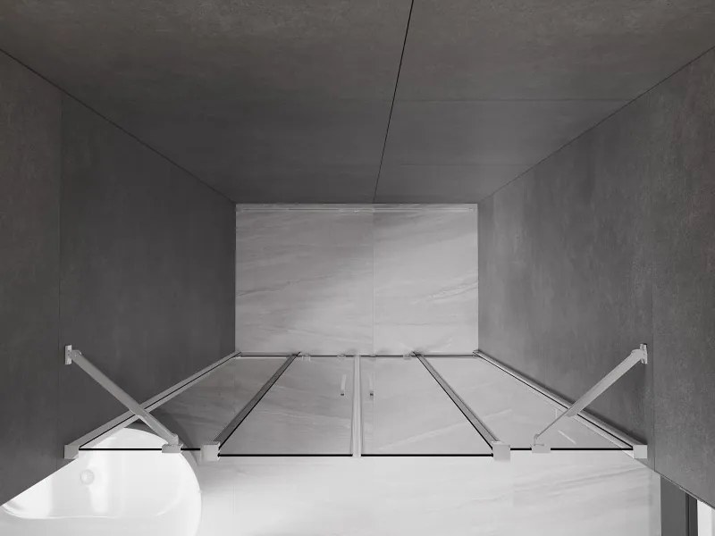 Mexen Velar Duo, posuvné sprchové dveře do otvoru 150 cm, 8mm šedé sklo, chromová, 871-150-000-42-01