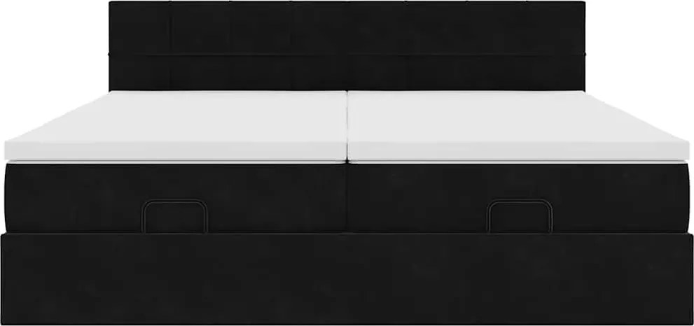 Osmanský rám postele s matracíes černá 160x200cm samet 3312070