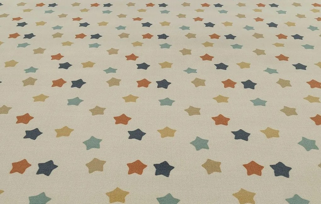 Weihai Haima Dahua Carpet DĚTSKÝ METRÁŽOVÝ KOBEREC LUNA P4239CM/01A2 dětský motiv barevné hvězdy na béžové BARVA: Vícebarevný, ŠÍŘKA: 4 m