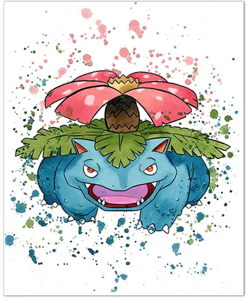 Obraz s motivem Pokémon - 4 rozměry Rozměr: 30x40 cm, Varianta: Ivysaur