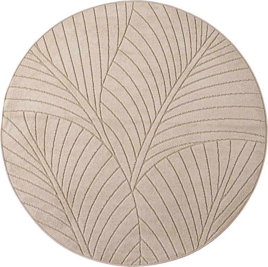 Béžový kulatý vnitřní a venkovní koberec ø 160 cm Nova 1203 – Ayyildiz Carpets