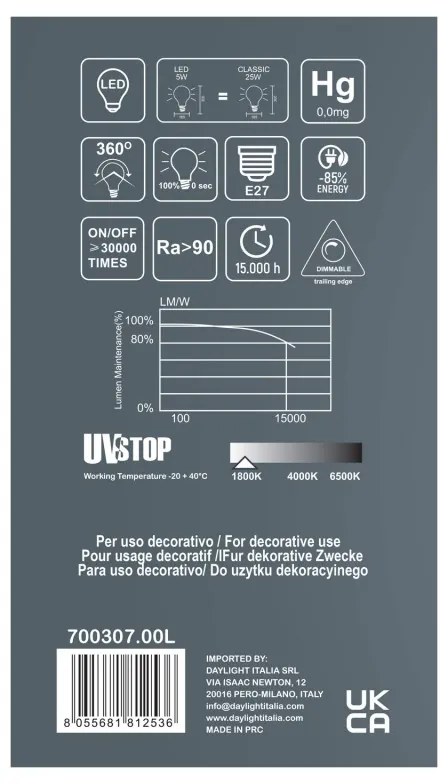 creative cables Zlatá XXL LED hruška A165 deformovaná dvojité spirálové vlákno 5W E27 stmívatelná 1800K