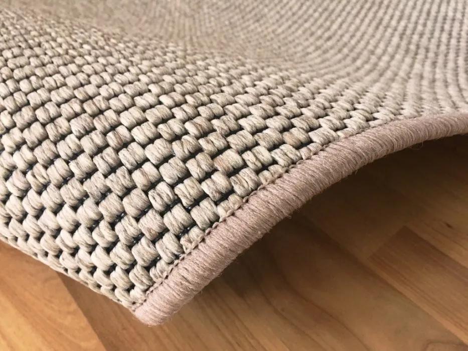 Vopi | Kusový koberec Nature světle béžová - 120 cm kulatý