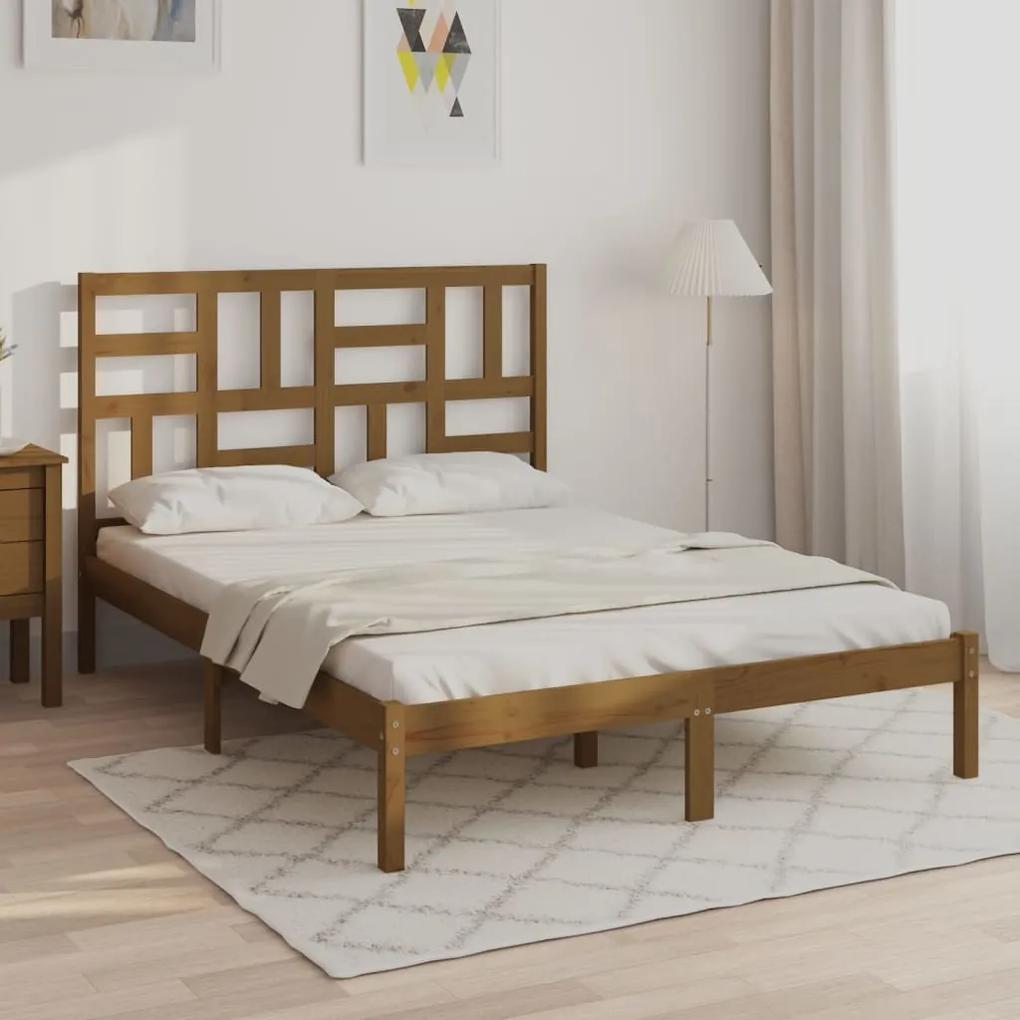 Rám postele medově hnědý masivní dřevo 120 x 200 cm,  3105948