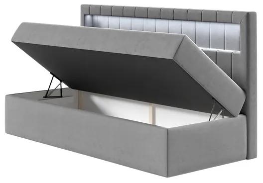 Kontinentální jednolůžková postel Junior Ribezo 2, Rozměr postele: 80x200, Barva:: ekokoža Soft 017 (biała) + Fresh 11