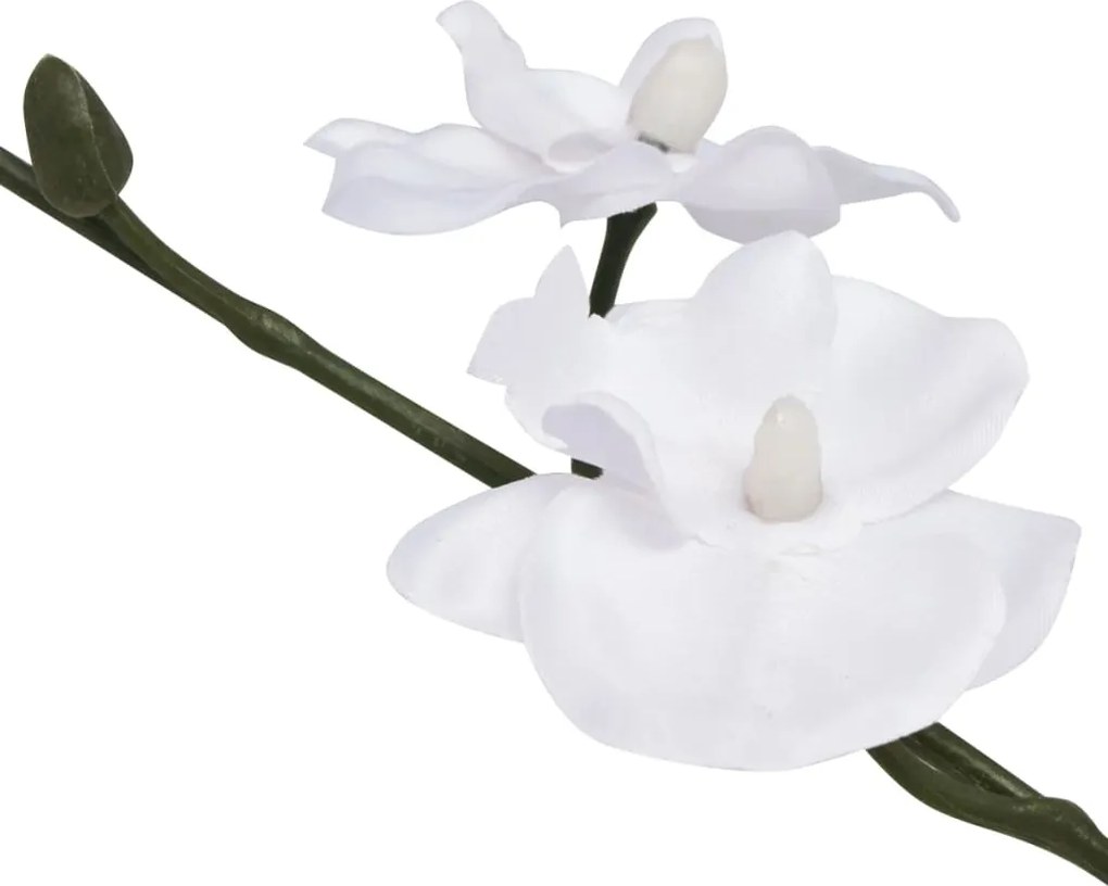 Umělá rostlina orchidej s květináčem 30 cm bílá 244420