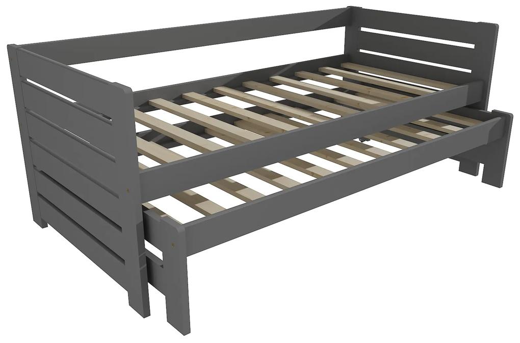 Vomaks Dětská postel s výsuvnou přistýlkou DPV 011 Rozměr: 80 x 180 cm, Barva: barva šedá