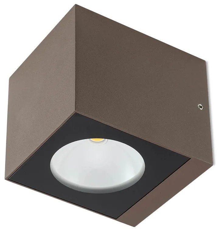 Redo group Redo Teko, rezavohnědé nástěnné exteriérové svítidlo se svícením dolu, 2x6W LED 3000K, výška 9,1cm, IP65