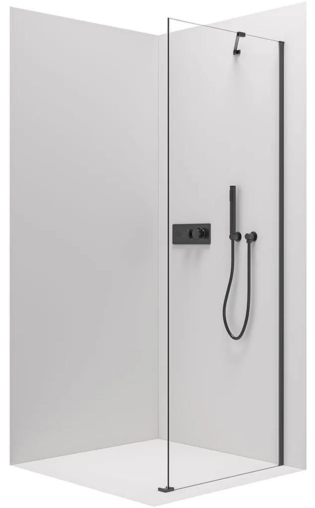 CERANO - Sprchová zástěna pro dveře Marino a Volpe L/P - černá matná, transparentní sklo - 80x190 cm - jednodílná pevná