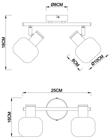 Globo 54303-2 - Bodové svítidlo PALLO 2xE14/40W/230V
